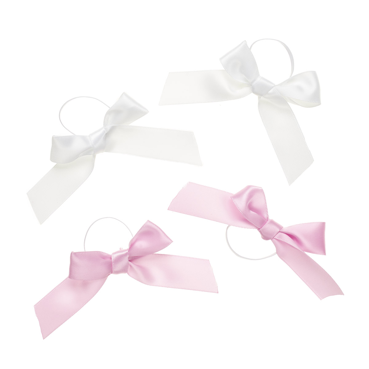 Pink & White Ribbon Bows 4 pc for Plush Toys | Build-A-Bear®