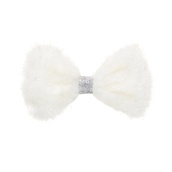 White Fur Bow for Stuffed Animals | Build-A-Bear Workshop®