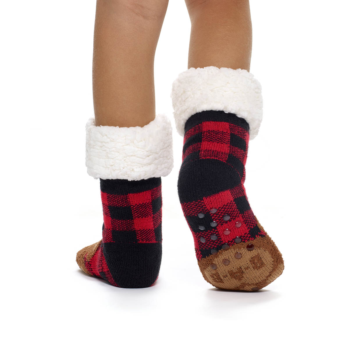 Build-A-Bear Pajama Shop™ Buffalo Check Bear Slipper Socks - Toddler ...
