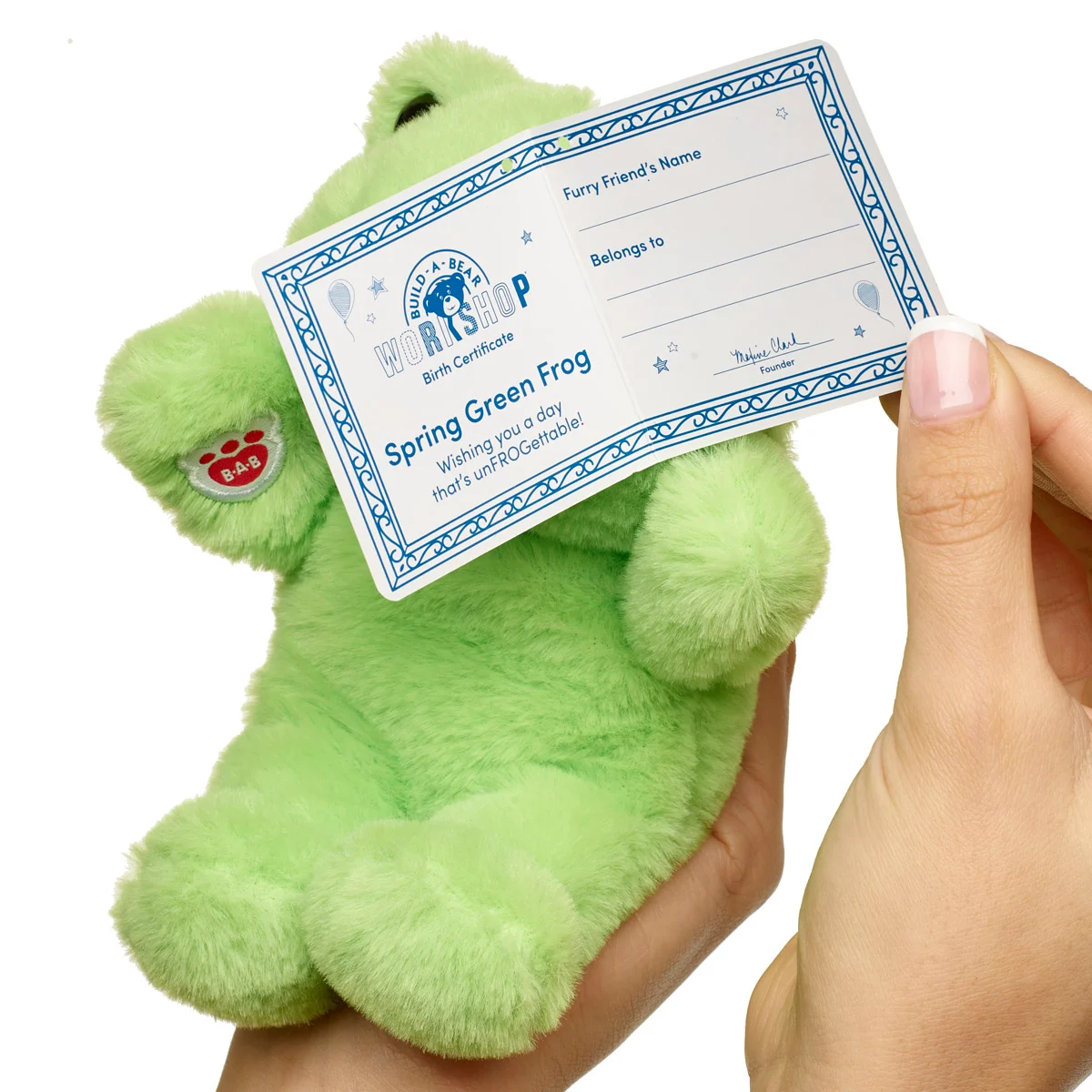 Build-A-Bear Mini Beans Spring Green Frog Stuffed Animal